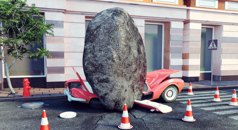 meteorite destroy parked car - Beating Trauma